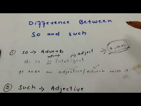 Difference between so and such || which part os speech so and which belong to #englishgrammar ...