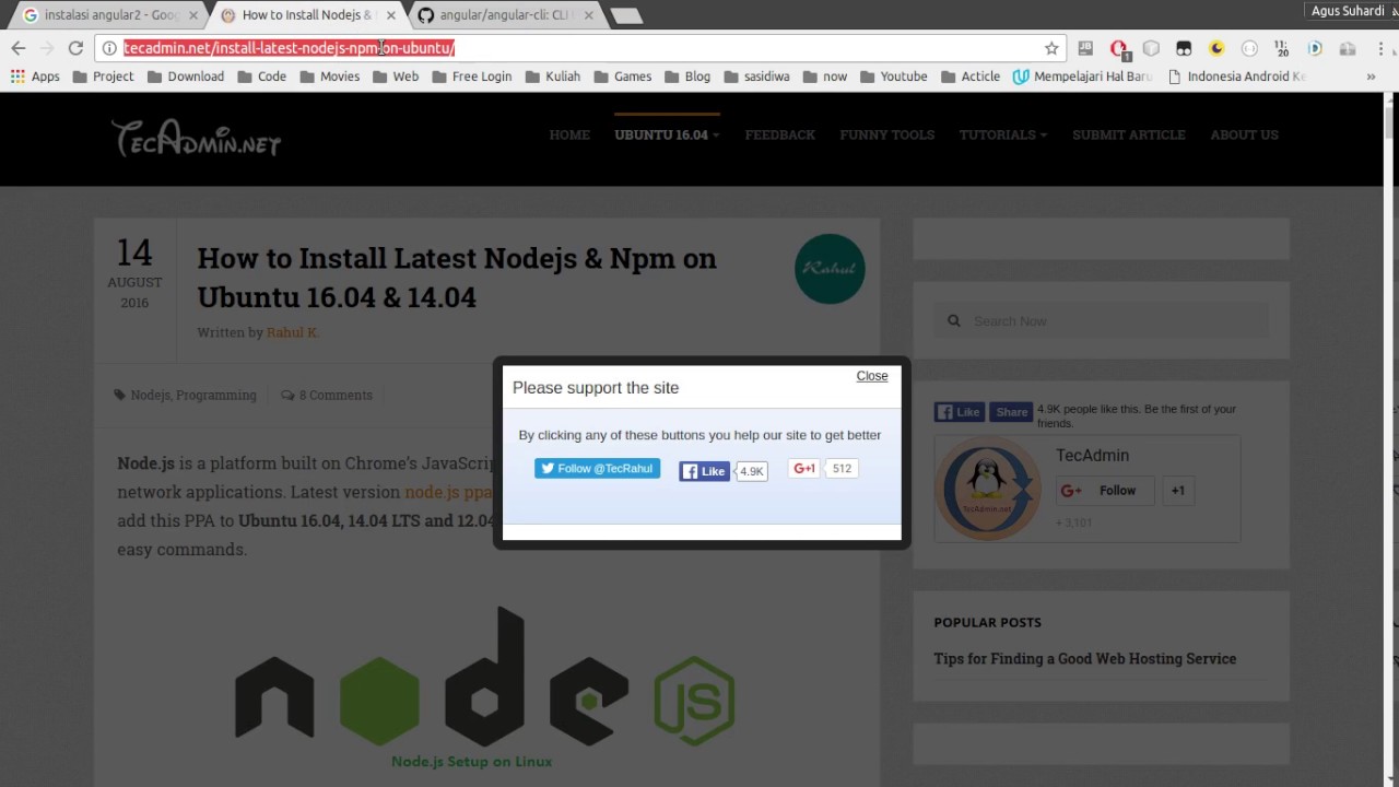 0 Instalasi Angular2 Cli Ubuntu Linux Youtube 1590