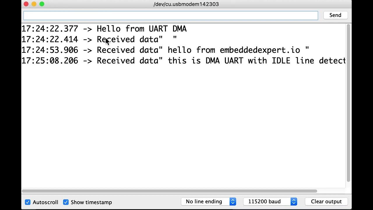 IDLE interrupt with DMA in STM32L053 - YouTube
