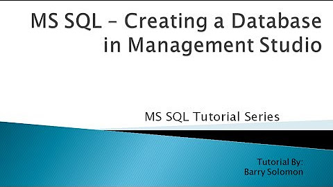 MS SQL Tutorials - YouTube