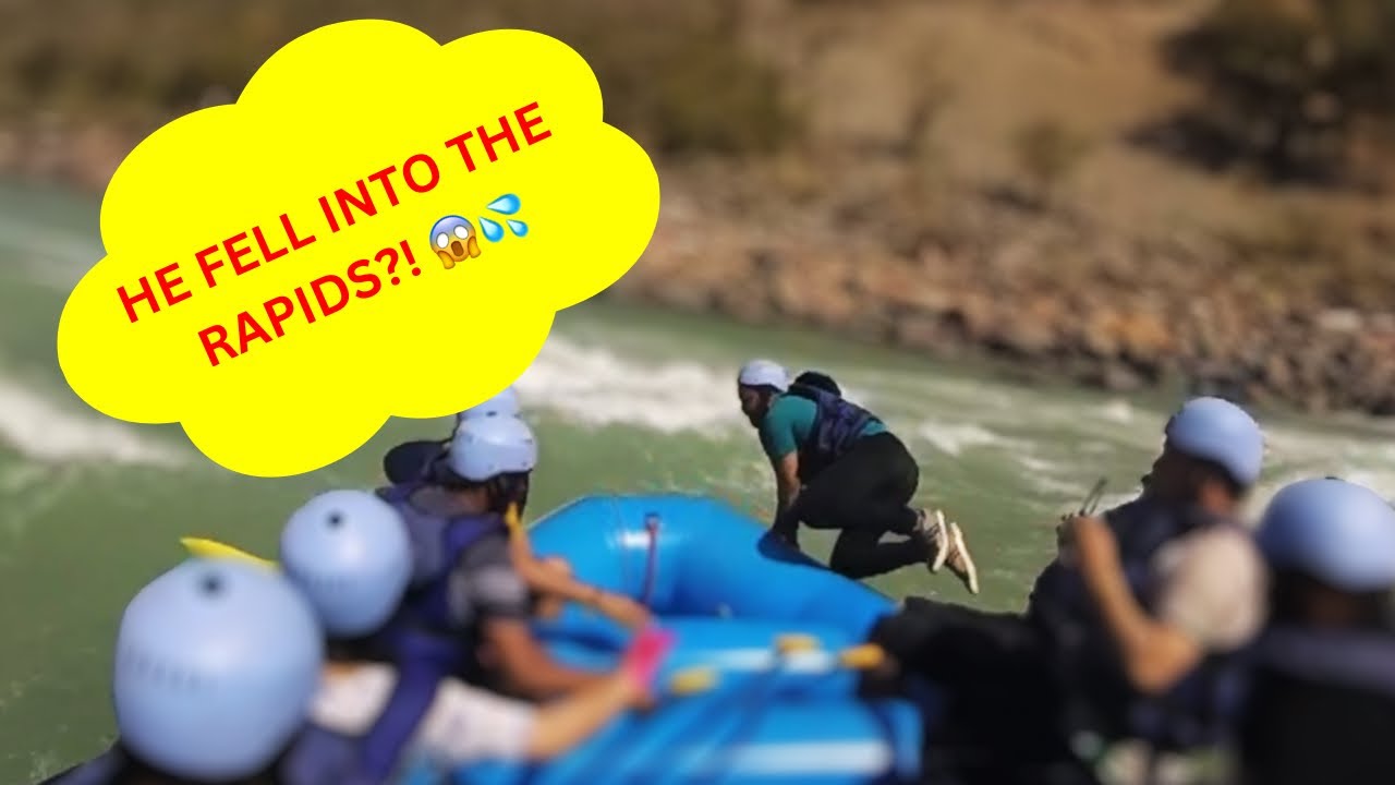 HE FELL INTO THE RAPIDS?! 😱💦 #rishikesh #rafting - YouTube