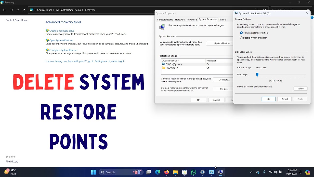How to Delete System Restore Points in Windows 11 - YouTube