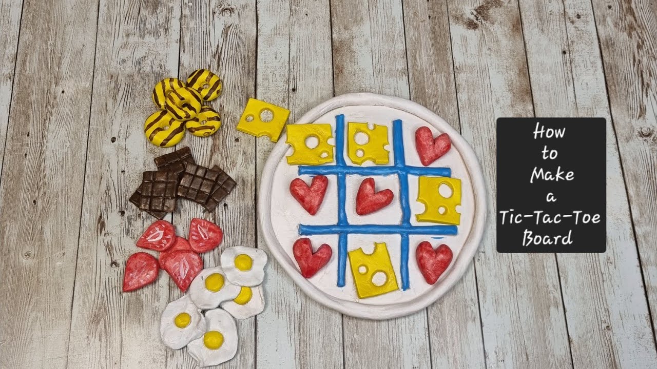 How to Make a Tic-Tac-Toe Board – Easy DIY Tutorial 😍 Air Dry Clay ...