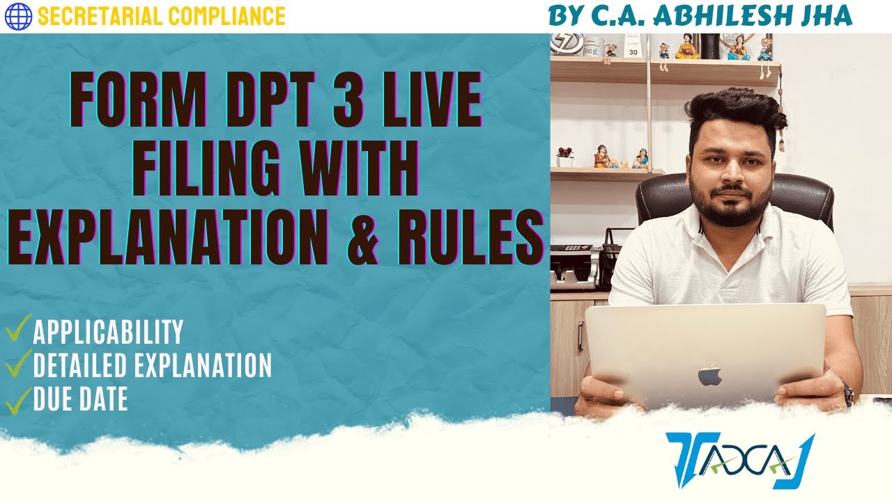 Form DPT 3 Return of Deposits Live Filing on MCA V3 Portal | File Loans ...