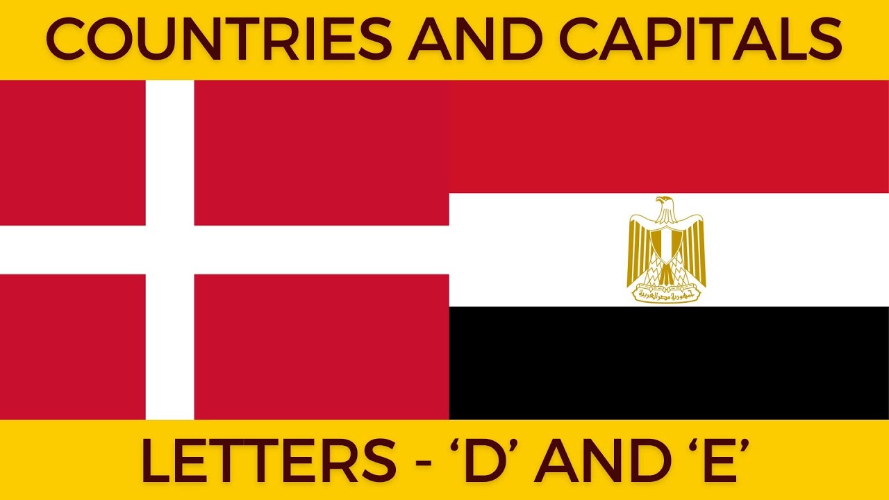 Country Names Starting with Letter 'D' and 'E' || Names, Flags and ...