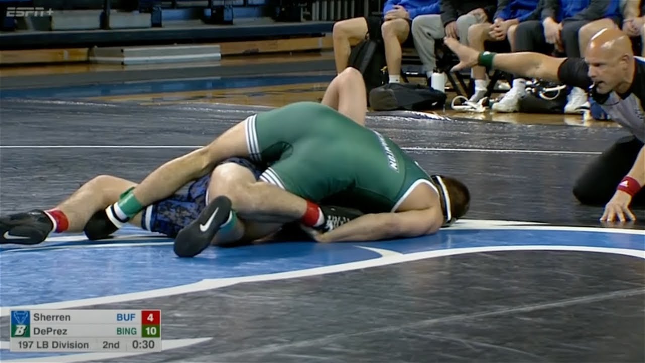 197lbs Lou DePrez (Binghamton) vs Eli Sherren (Buffalo) - YouTube