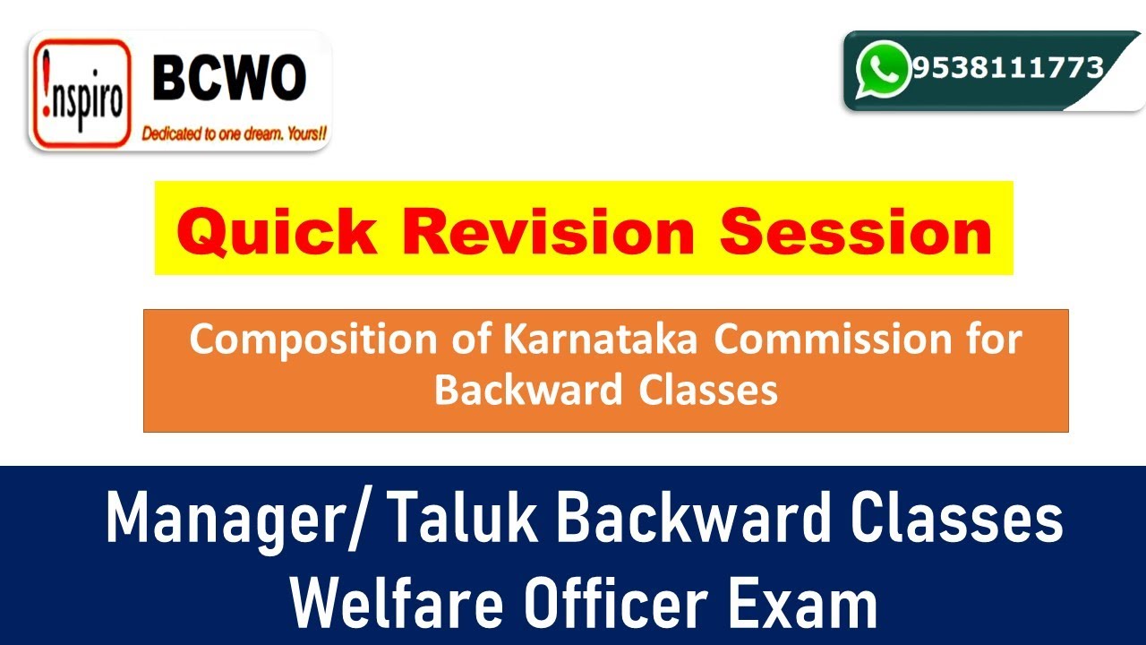 KPSC BCWO Class| Inspiro Online Class |Composition of Karnataka ...