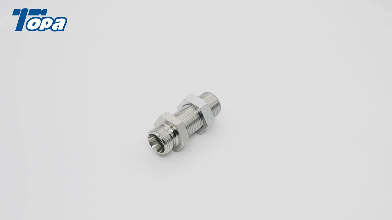 60 degree coned thread BSPP Bulkheads hydraulic fittings - YouTube