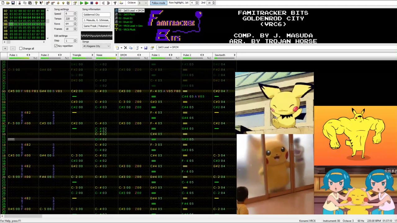 Famitracker Bits Goldenrod City [vrc6] Youtube