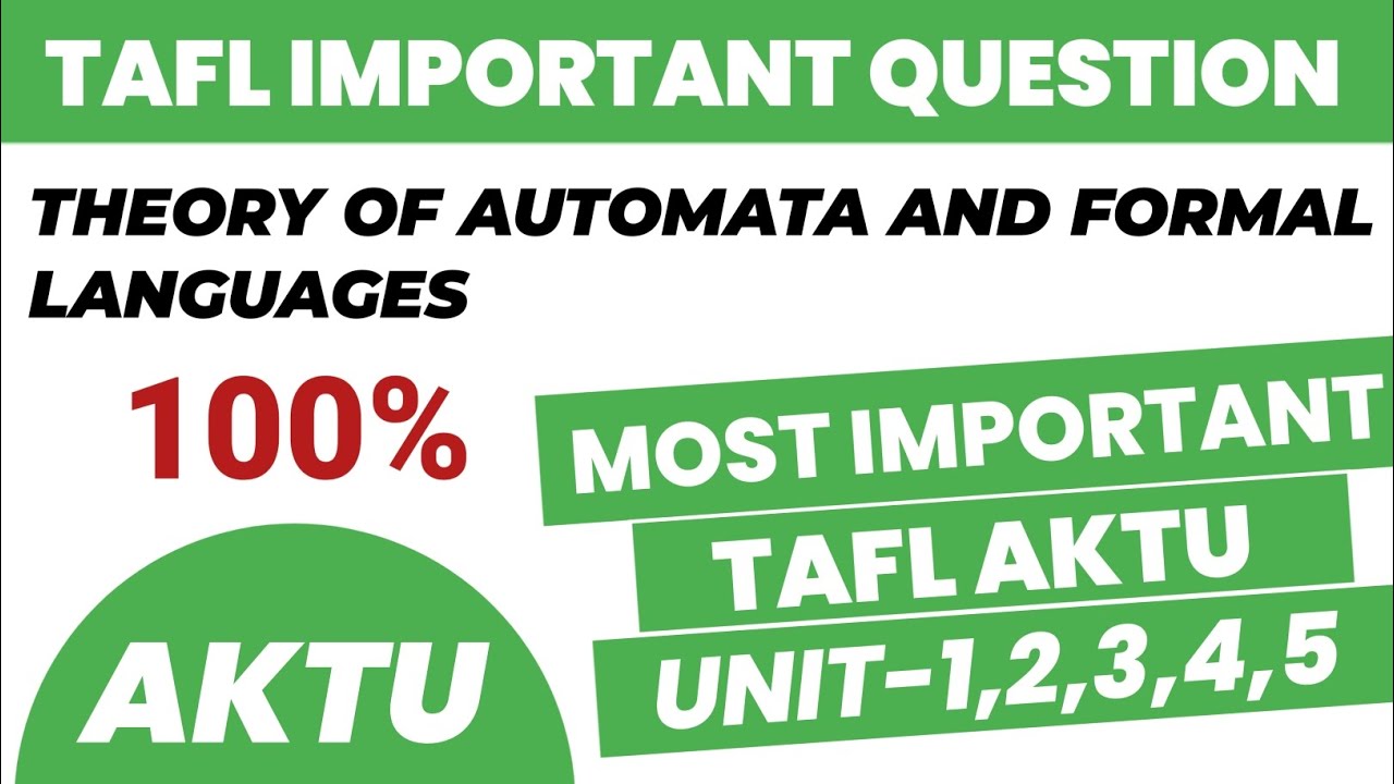 Theory of automata and formal languages aktu important questions | TAFL ...