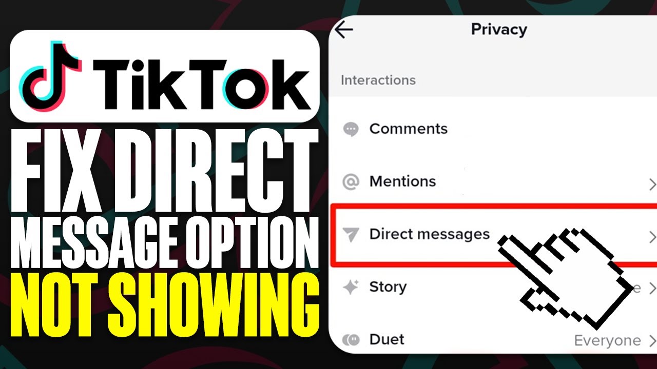 How To Fix TikTok Direct Message Option Not Showing 2025 - YouTube