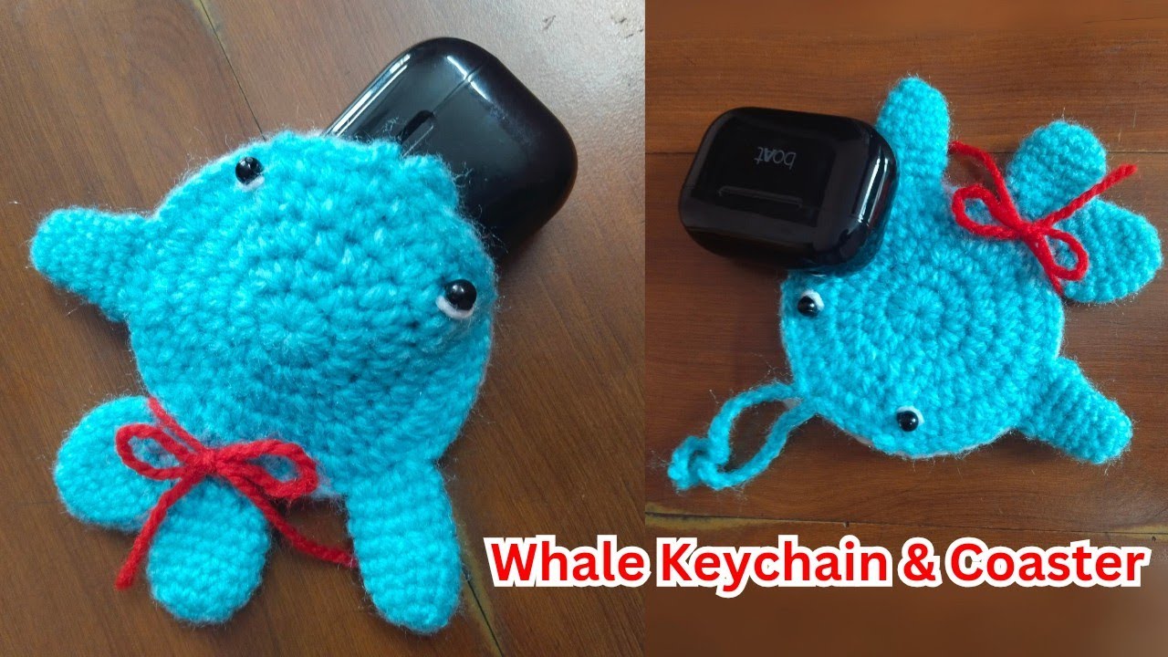 ♡Crochet Whale Pouch Tutorial | Ocean (Bag) Charm♡। Crochet Coaster ...