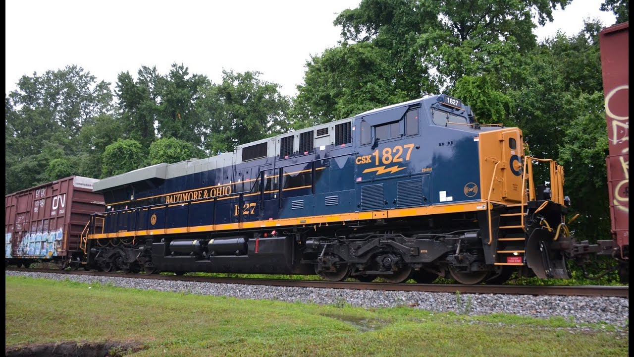 CSX Baltimore & Ohio Railroad Heritage Unit #1827 on CSX M409-23 - YouTube