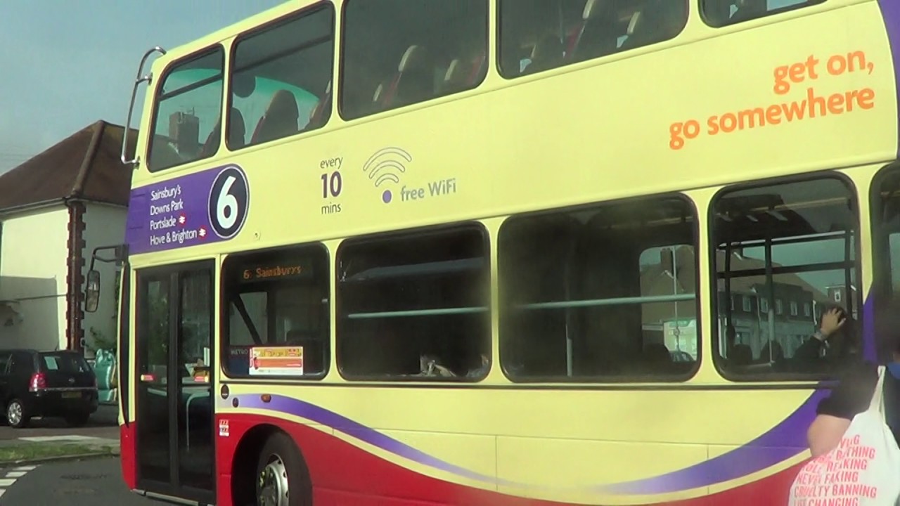 Brighton and Hove bus route 6 departing Millcross Road bus stop, 19th ...