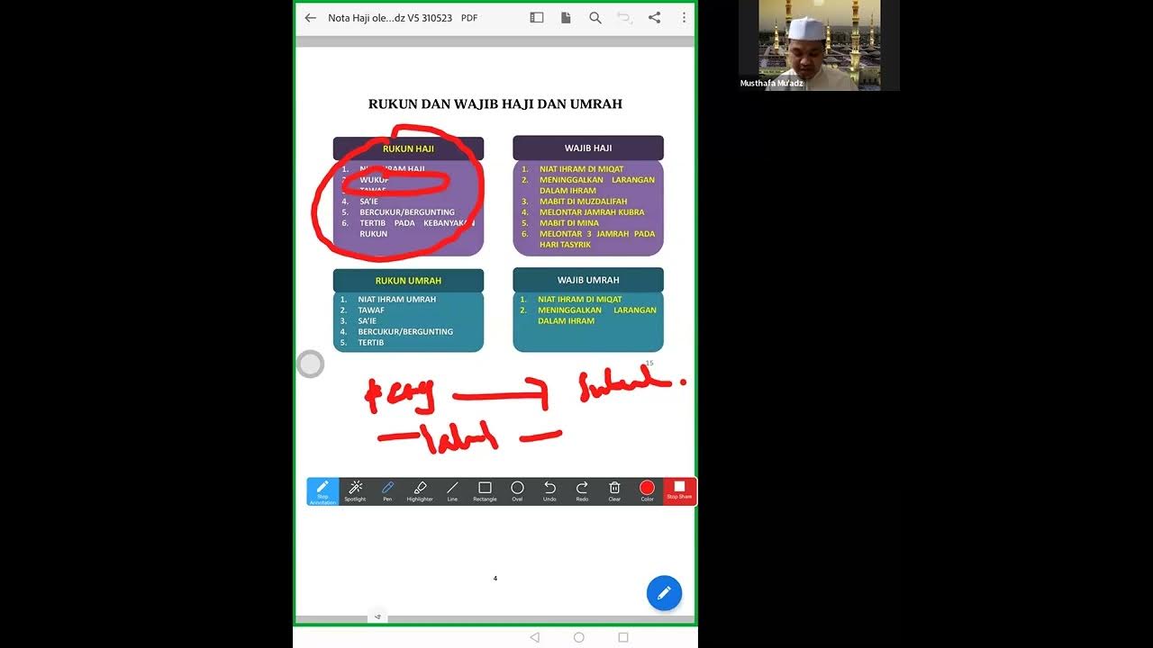 Rakaman Kelas Haji Perjalanan Rasulullah SAW (Sesi Kelas Keempat) Ahad ...