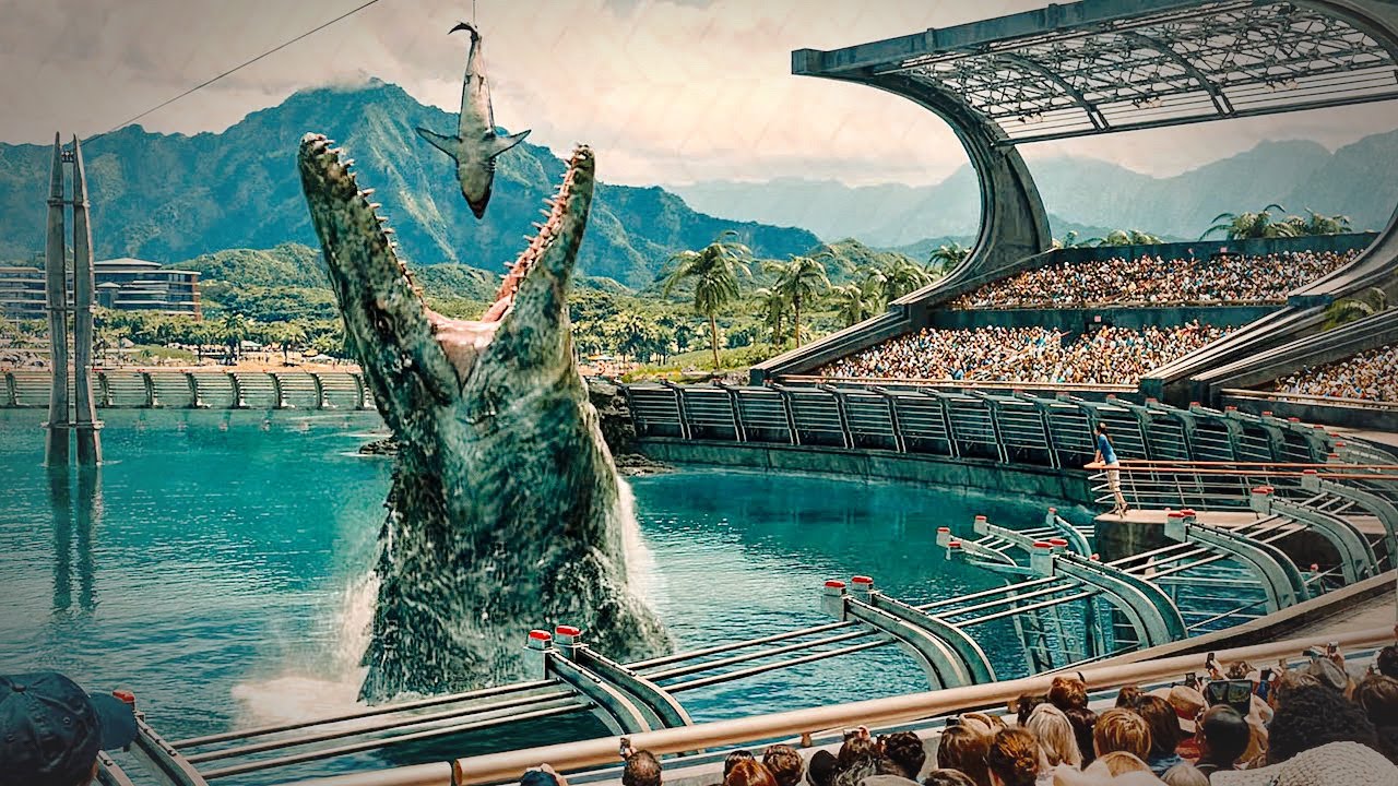 All Jurassic World Mosasaurus Scenes But AI enhanced slowmmotion 4x 4K ...