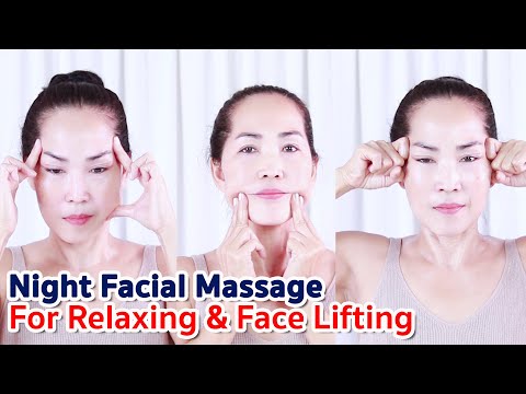 Night Facial Massage For Relaxing & Face Lifting | NO TALKING | Facial Massage