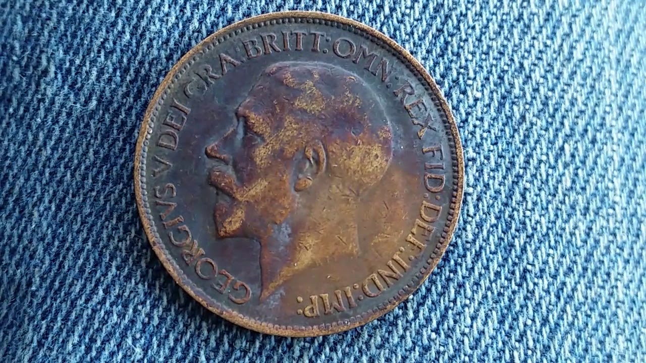 1919 UK HALF PENNY GEORGE V COIN (BRITAIN, ENGLAND, WALES, SCOTLAND ...