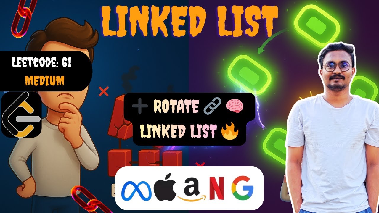 🔄 LeetCode 61: Rotate List 🔗 | DSA 📘 | Telugu 🇮🇳 | Medium ⭐ | Linked List 🧵 - YouTube
