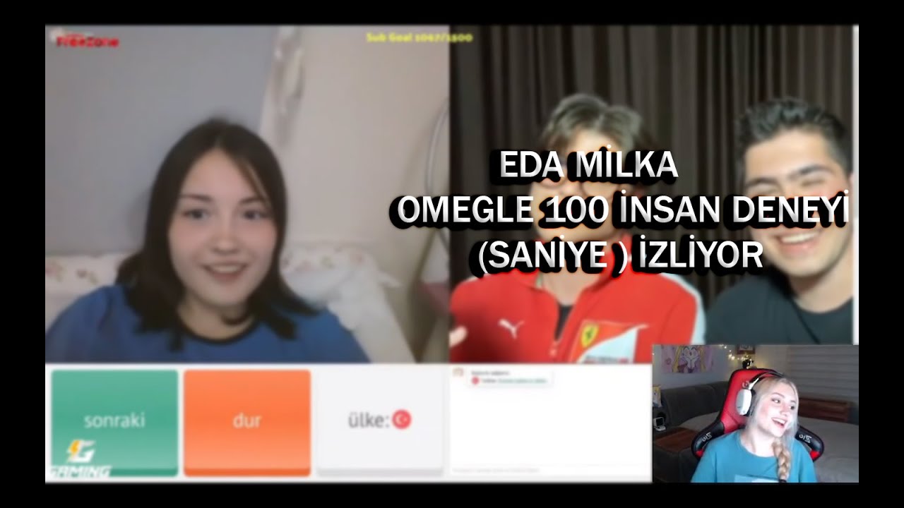 Eda Milka - Omegle 100 İnsan Deneyi ( Saniye )İzliyor - YouTube