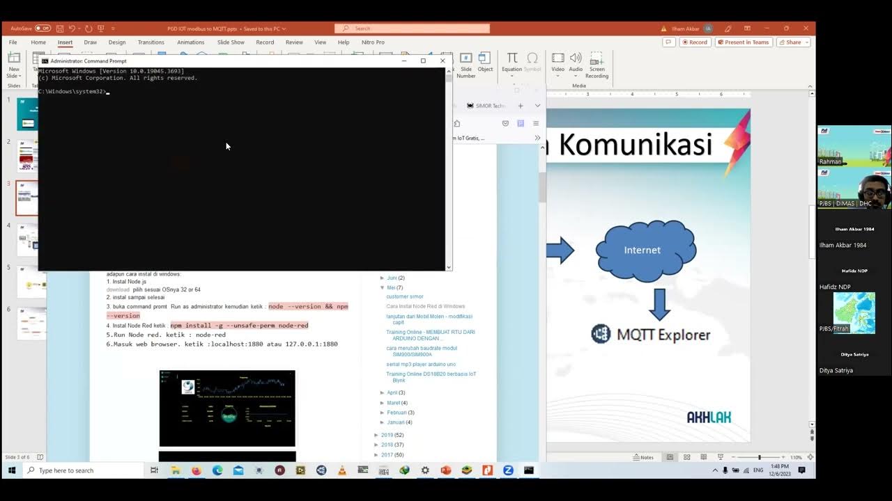Sharing Knowledge Sesi Training Pengiriman Data Modbus Ke Mqtt Via Nodered Youtube