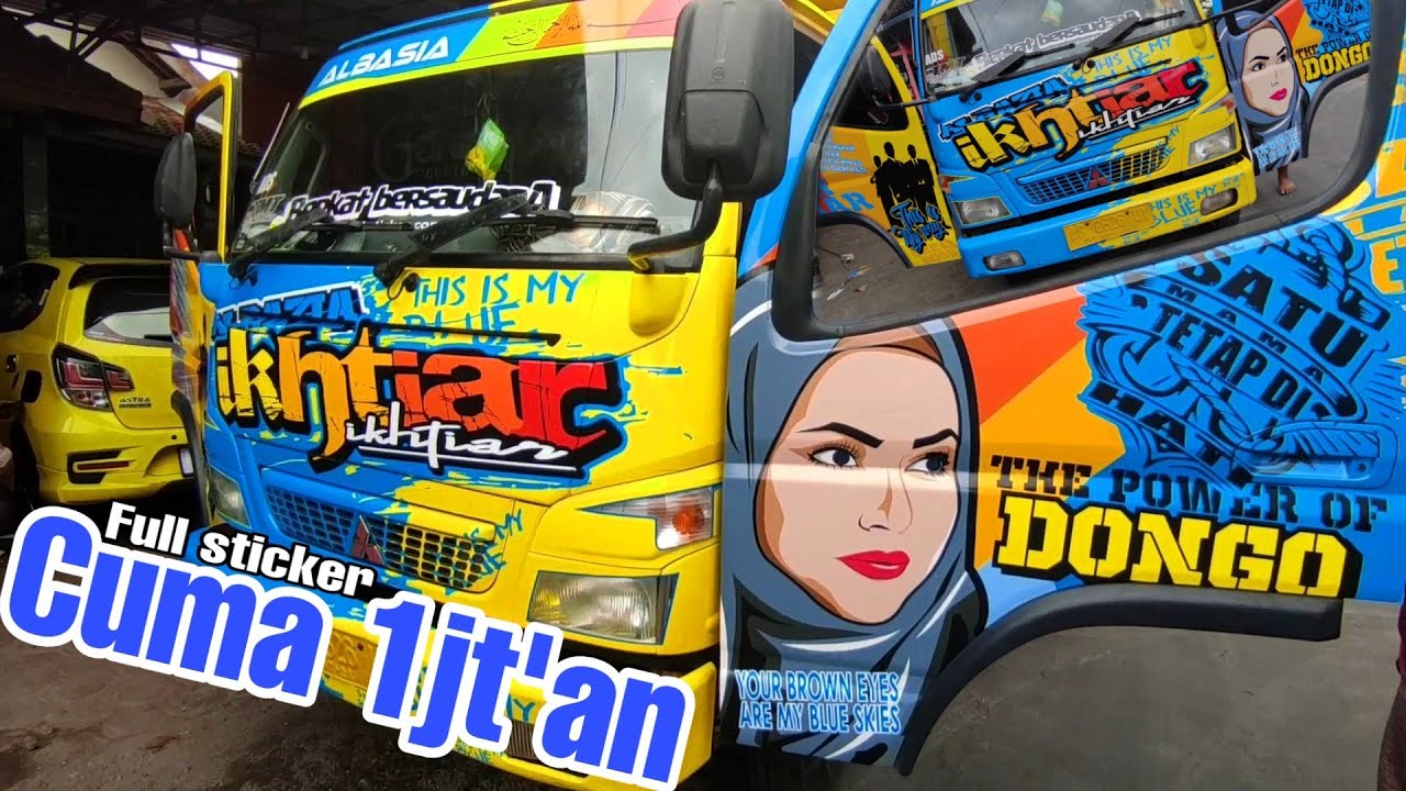 PASANG STICKER FULL KABIN CANTER || CUMA 1JT'AN || CANTER MANIA ...