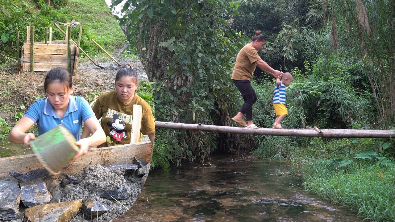 Build new bridges, pour concrete piers, help single mothers - YouTube