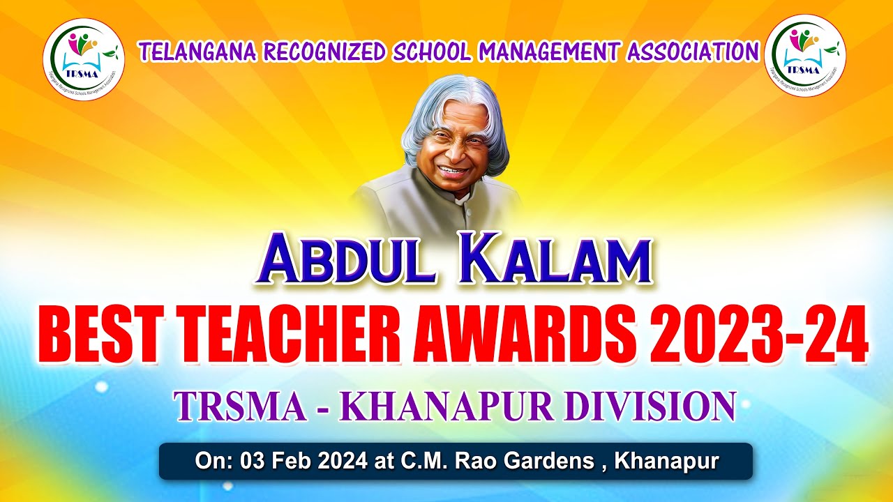 TRSMA ABDUL KALAM BEST TEACHER AWARDS 2023-24||AWARDS||TRSMA|| - YouTube