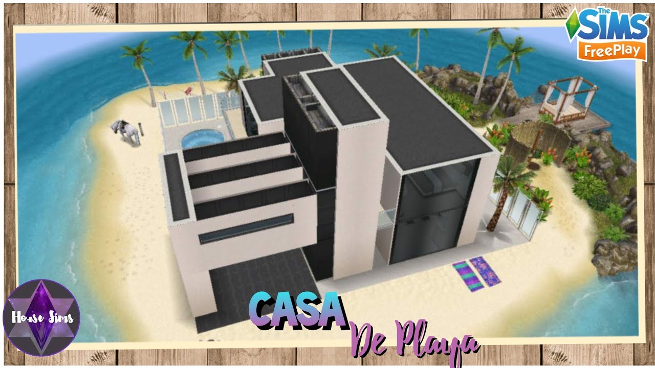 Sims Free Play -Casa de Playa🏖🏝 Tour y Planos - YouTube