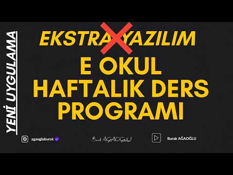 E Okul Haftalık Ders Programı Milli Eğitim Bakanlığı Resmi Uygulama