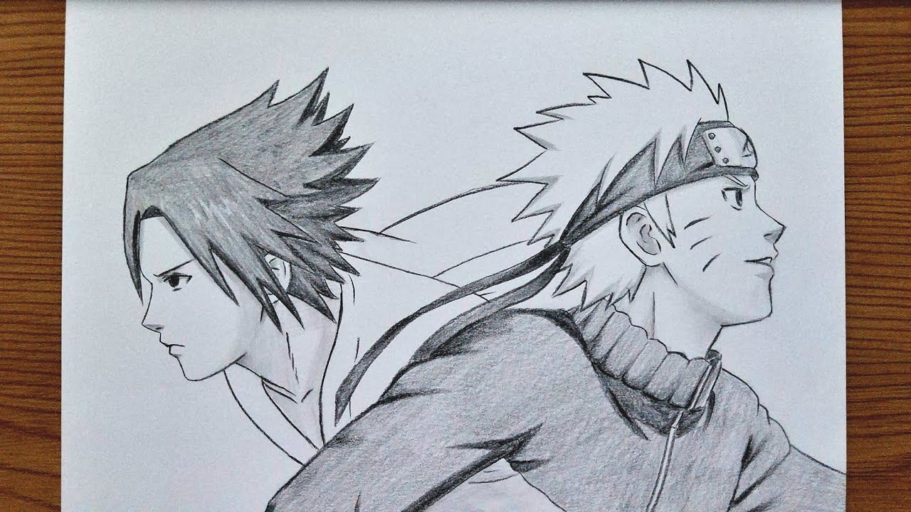 How To Draw Naruto Uzumaki And Sasuke Uchiha || Pencil Shading Tutorial ...