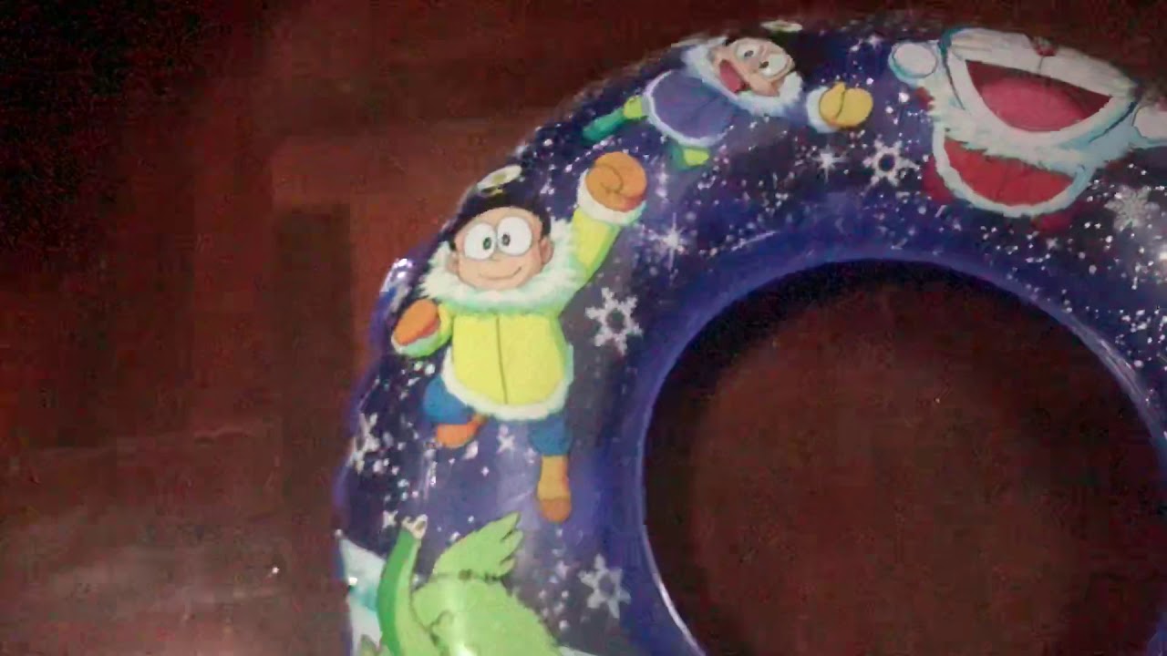 My new doraemon swim ring - YouTube