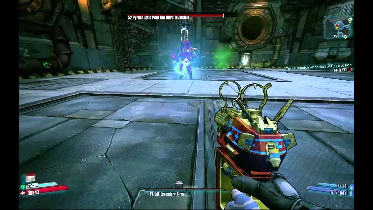 Borderlands 2 Gameplay - Pyrocaustic Pete the Ultra Invincible in 43 ...