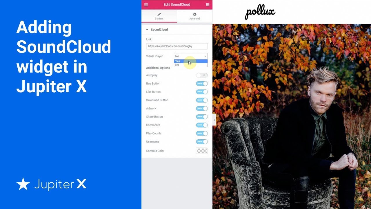 Adding SoundCloud widget in Jupiter X - YouTube