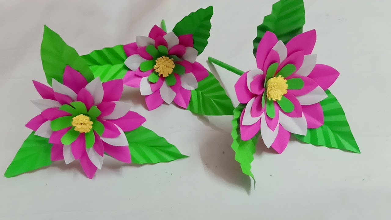 How To Make Beautiful Flower Easily / Beautiful Paper Flower Making ...