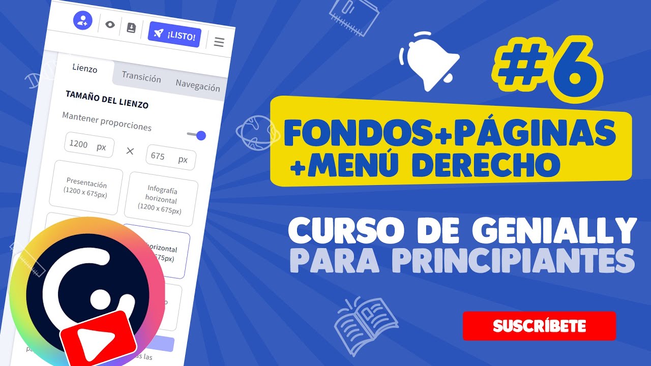 🔵🏫 Curso de Genially para Principiantes 🟦 #6 Fondos + Páginas + Menú ...