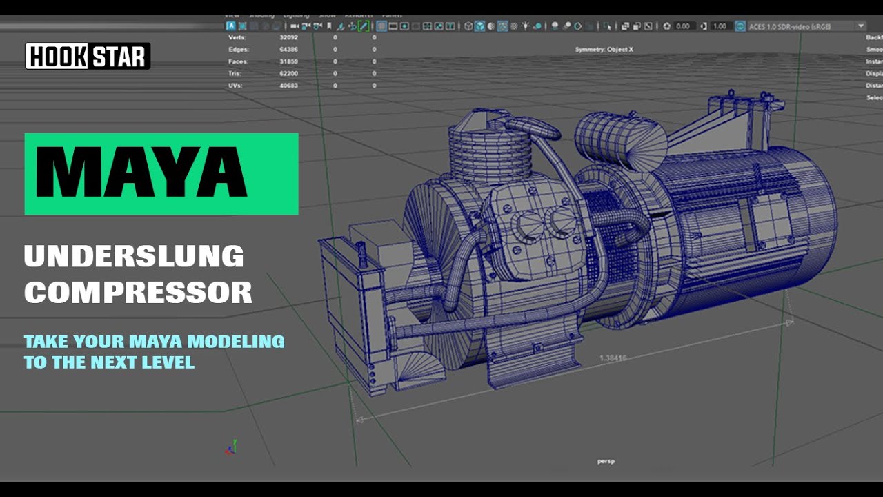 Maya Modeling for Beginners: Underslung Compressor Step by Step - YouTube
