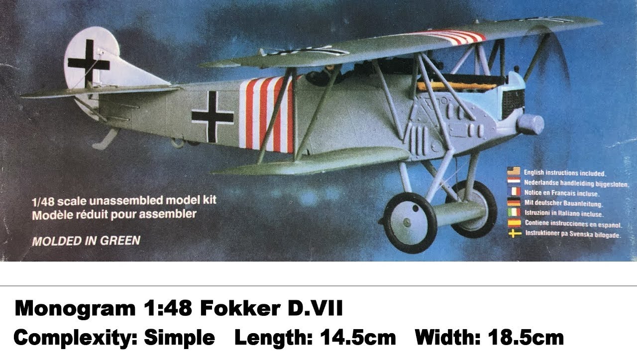 Monogram 1:48 Fokker D.VII Kit Review - YouTube