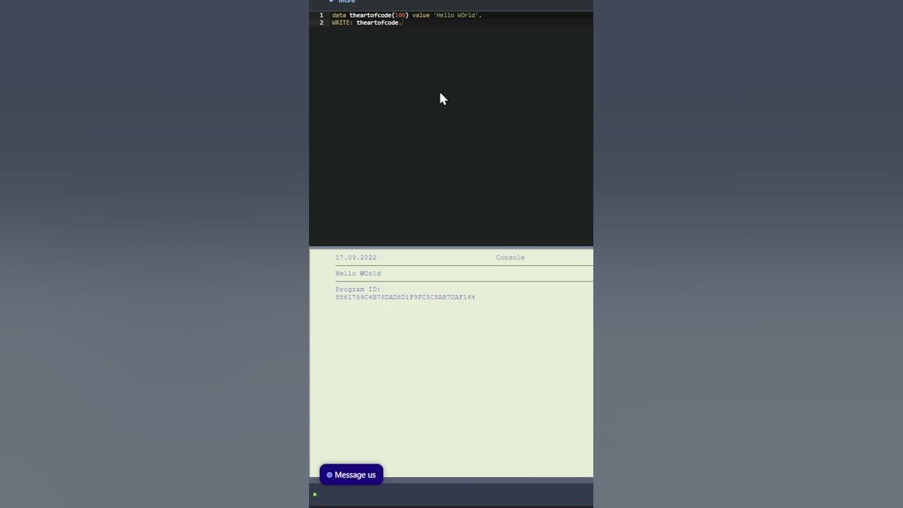 Abap Programming Language First Program Hello World Youtube