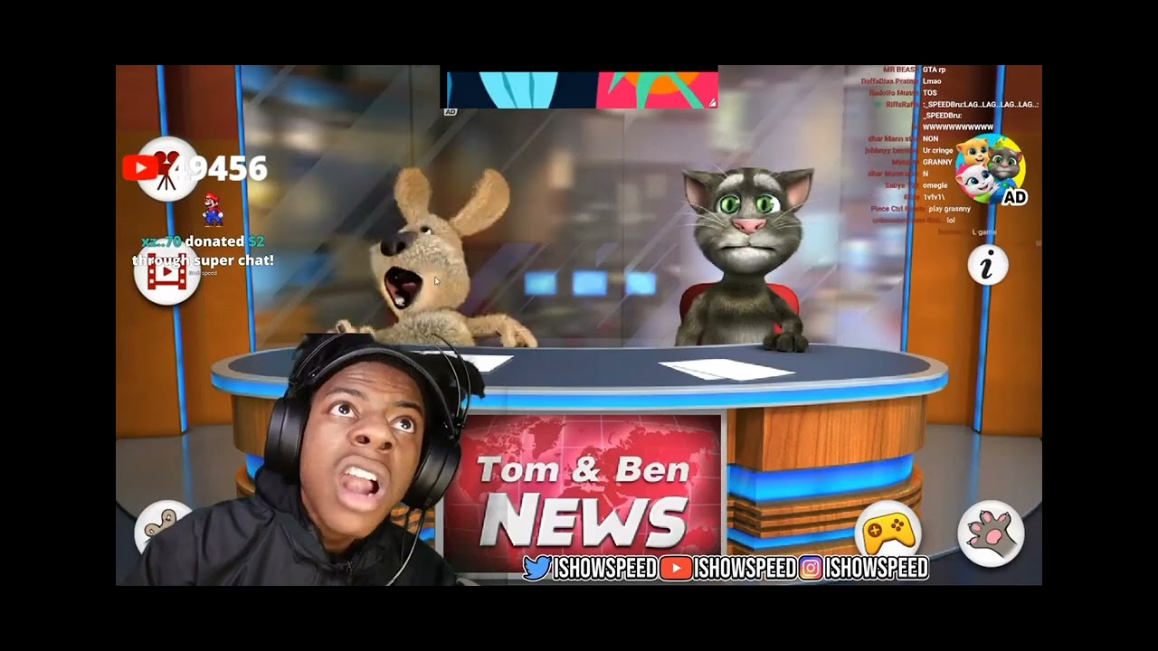 I show speed raging at talking Tom and ben - YouTube