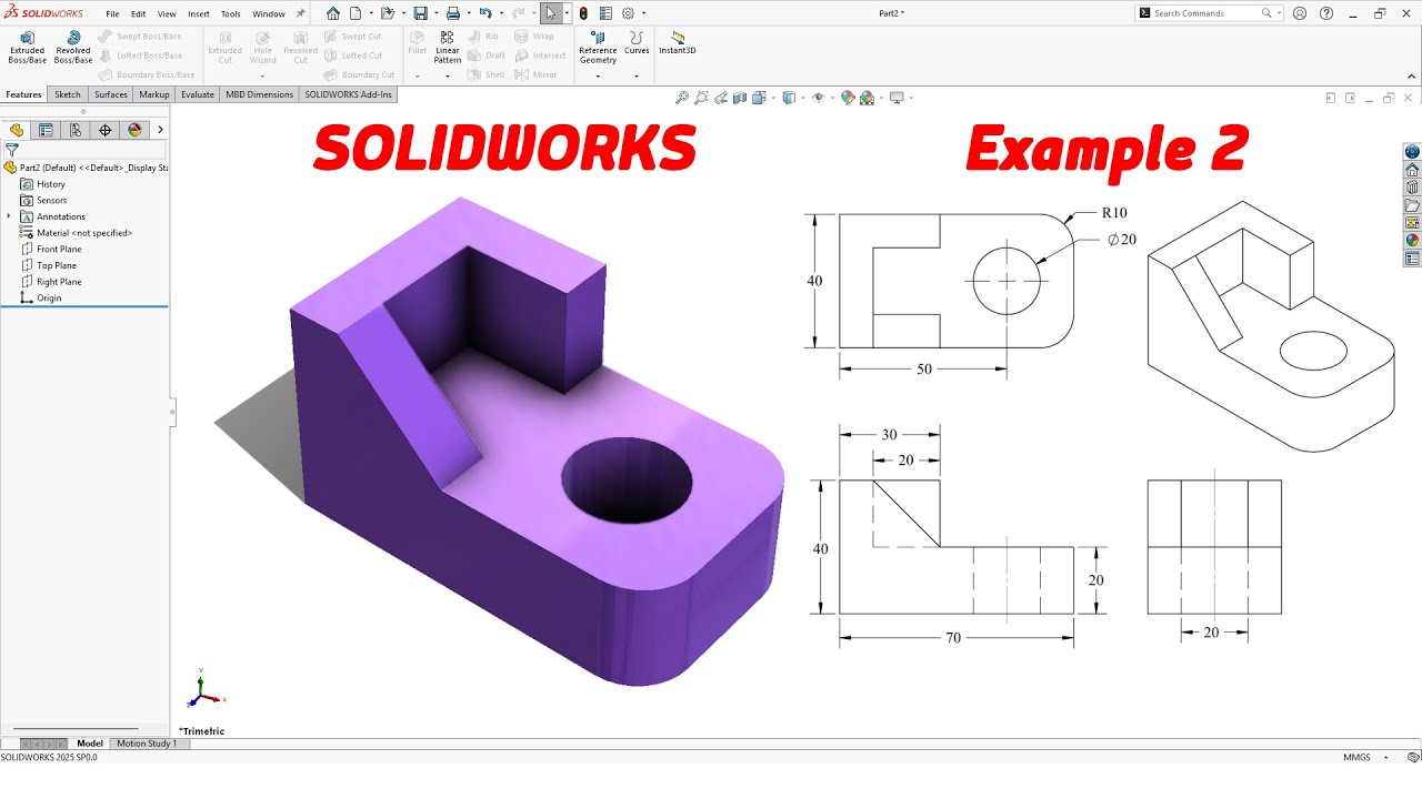 SolidWorks Tutorial – Example 02 | Simple 3D Modeling for Beginners ...
