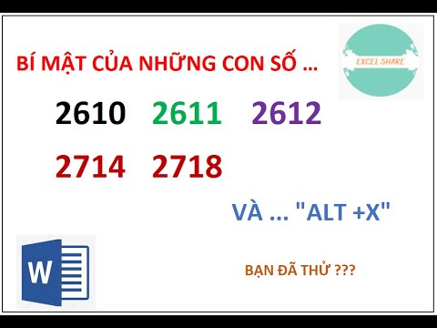 BÍ MẬT của những con số 2610, 2611, 2612, 2714, 2718 trong Word - YouTube