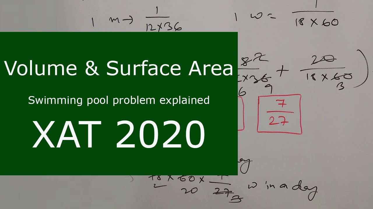 [XAT 2020] A rectangular swimming pool is 50 meters long and 25 meters ...