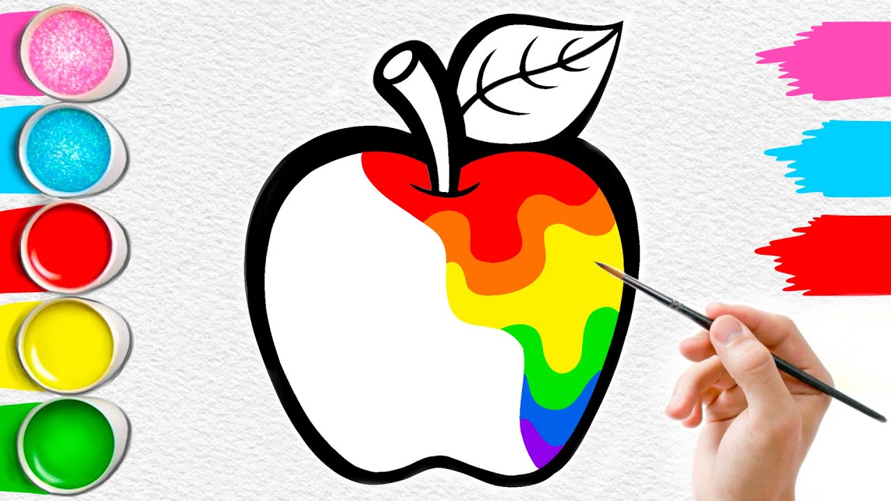 How to Draw a Rainbow Apple – | Easy Drawing | Step-by-Step - YouTube