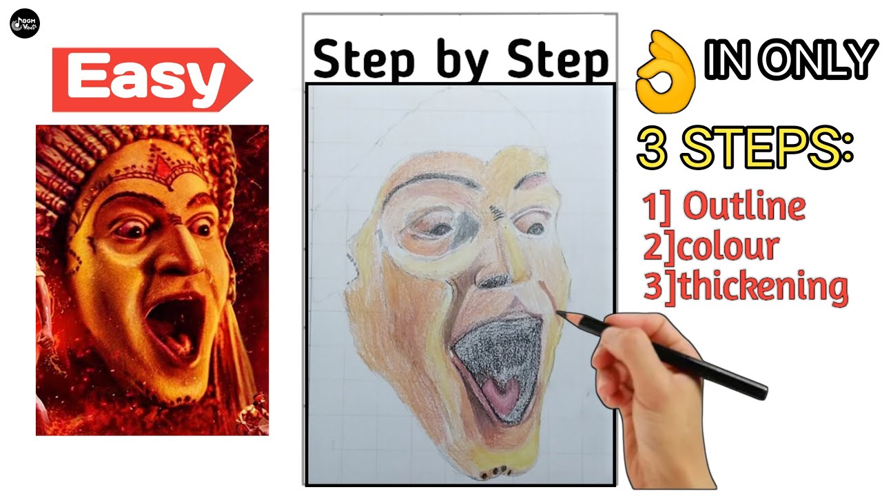 Kantara Movie drawing with oil pastels || Rishab Shetty kantara drawing ...