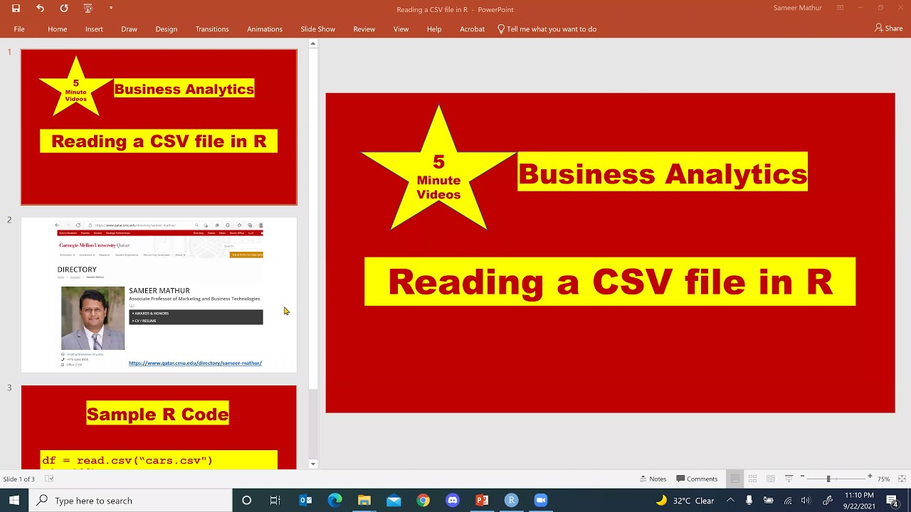 Reading A CSV File In R YouTube Reading A CSV File In R YouTube