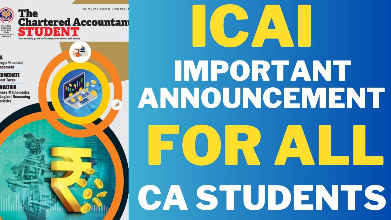 icai important announcement for all ca students - YouTube