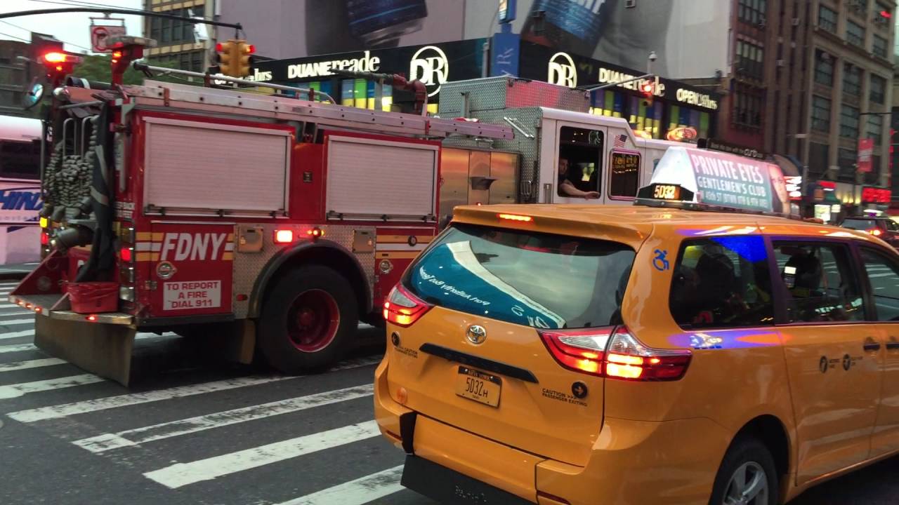 FDNY ENGINE 91, ACTING FDNY ENGINE 26, TAKING UP FROM A EMS CALL ON 8TH ...