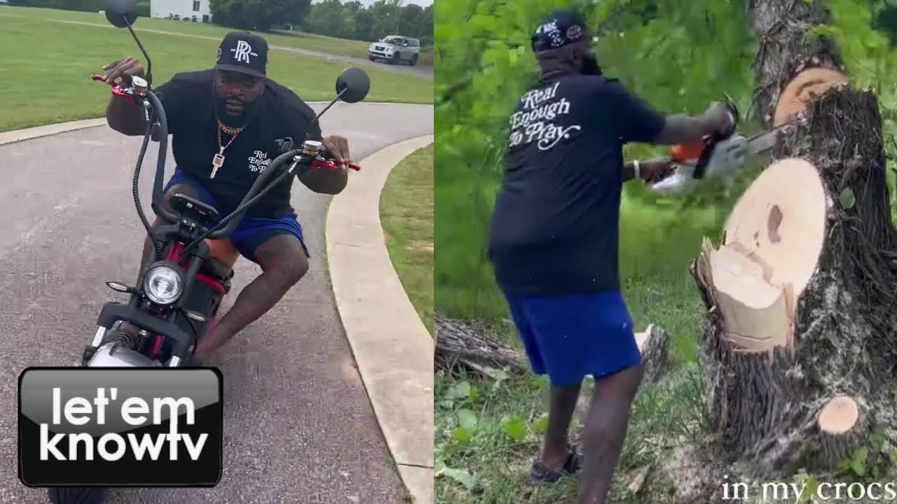 Rick Ross All Iced Out Riding Bikes Around His Estate & Cutting Down ...