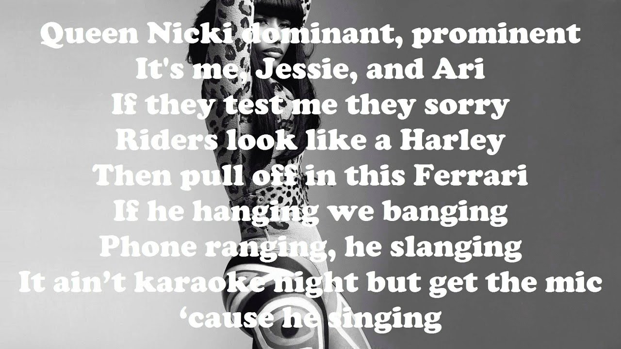 nicki minaj - bang bang (verse - lyrics video) - YouTube